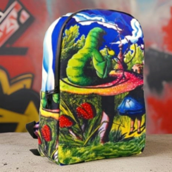 Trippy backpack | Bags | Smell Proof Alice In Wonderland Xl Backpack ...